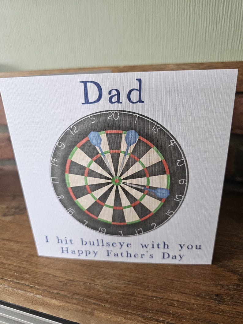 Personalised Dart's Father's Day Card, Dart's Dad Daddy Grandad Gramps ...