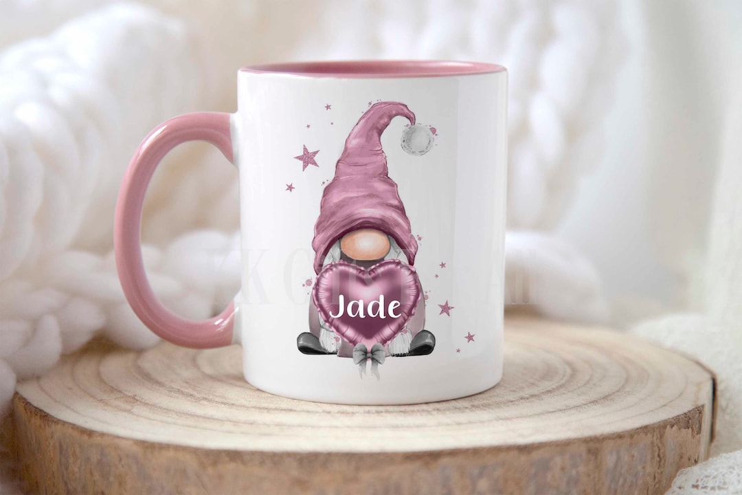 Personalised Pink Gonk Mug & Coaster for Friend or Wife Birthday Gonk ...