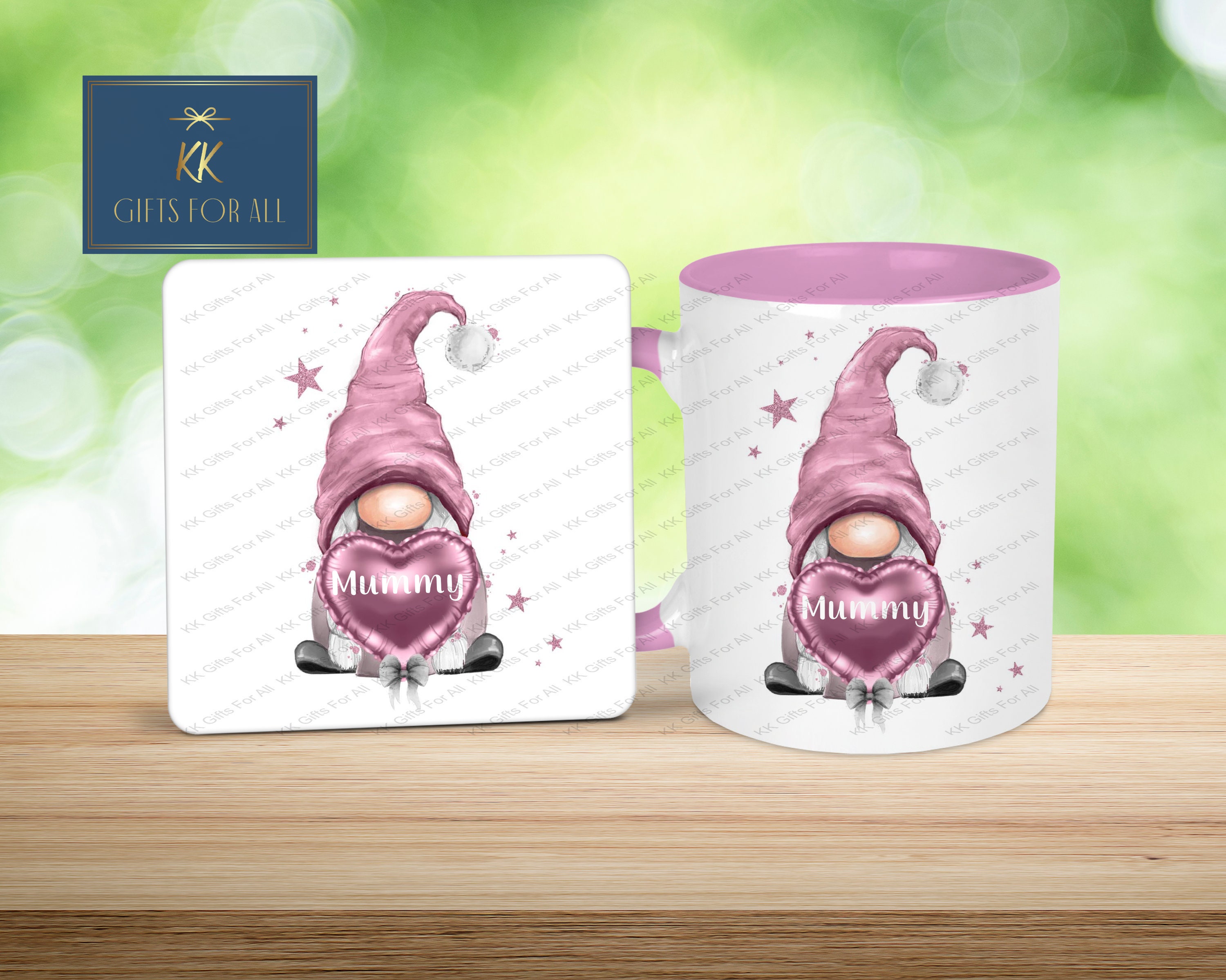 Personalised Pink Gonk Mug & Coaster for Friend or Wife - Etsy UK