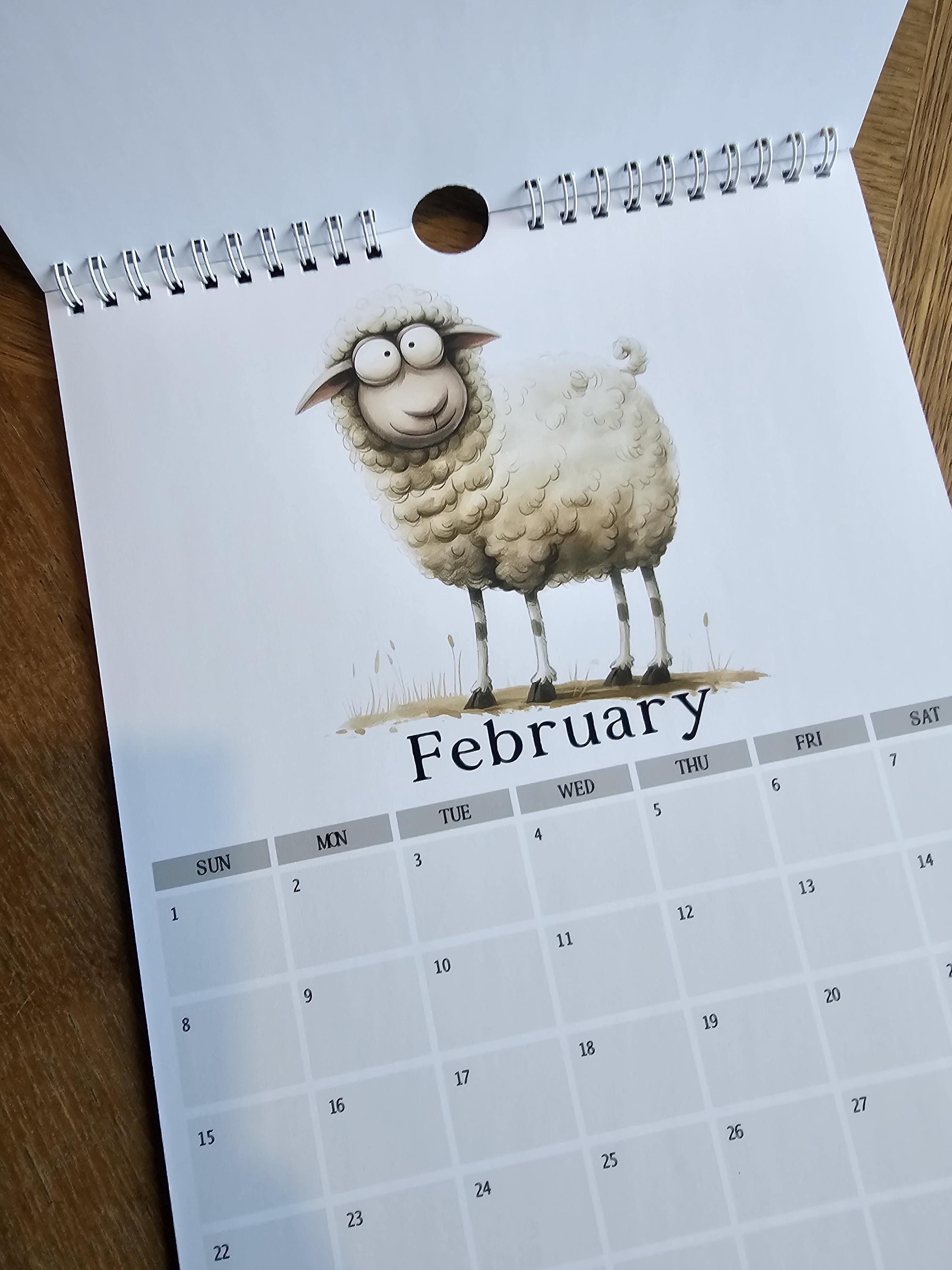 2026 Quirky Farm Animal Calendar, Whimsical Home & Office Decor, A4 ...