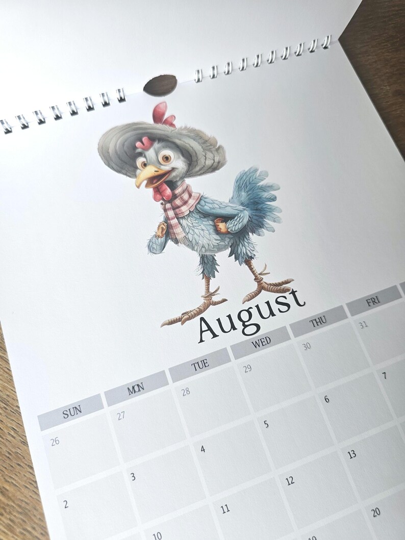 2026 Quirky Farm Animal Calendar, Whimsical Home & Office Decor, A4 ...