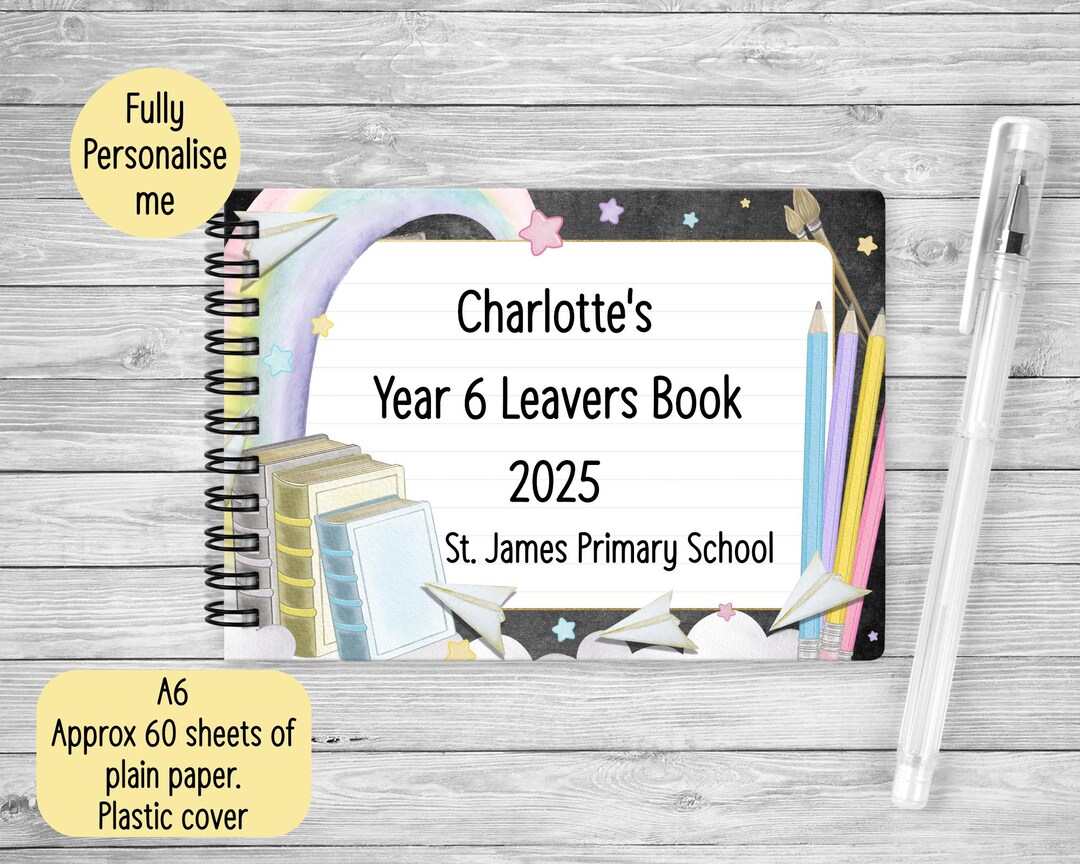 Personalised Year 6 Leavers A6 Notebook, A6 Memory Keepsake Book for ...