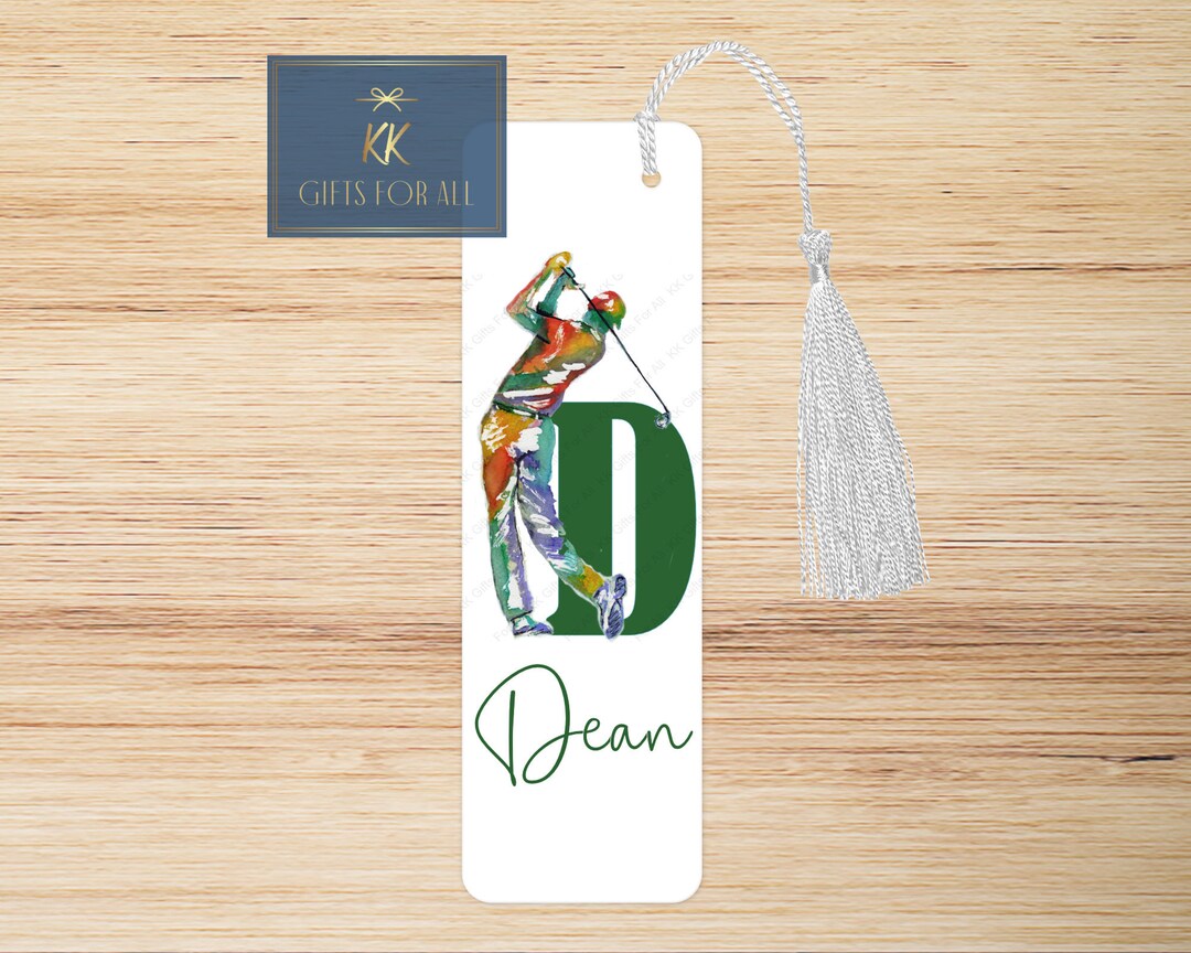 Personalised Golfer Bookmark, Personalised Bookmark, Male Letterbox ...