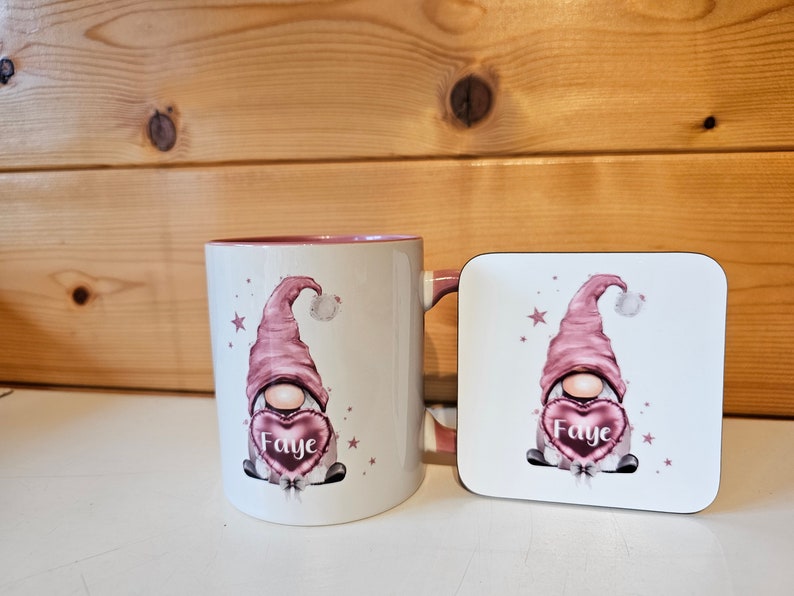 Personalised Pink Gonk Mug & Coaster for Friend or Wife - Etsy UK
