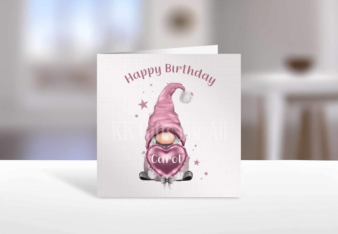 Personalised Gonk Card, Birthday Card for Gonk Lover, Gnome Greetings ...