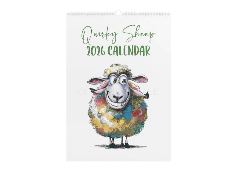 2026 Quirky Sheep Calendar, Funny Sheep Wall Calendar, Cute Farm Animal ...