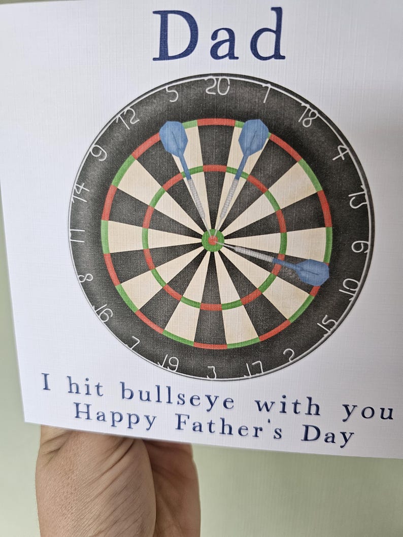 Personalised Dart's Father's Day Card, Dart's Dad Daddy Grandad Gramps ...