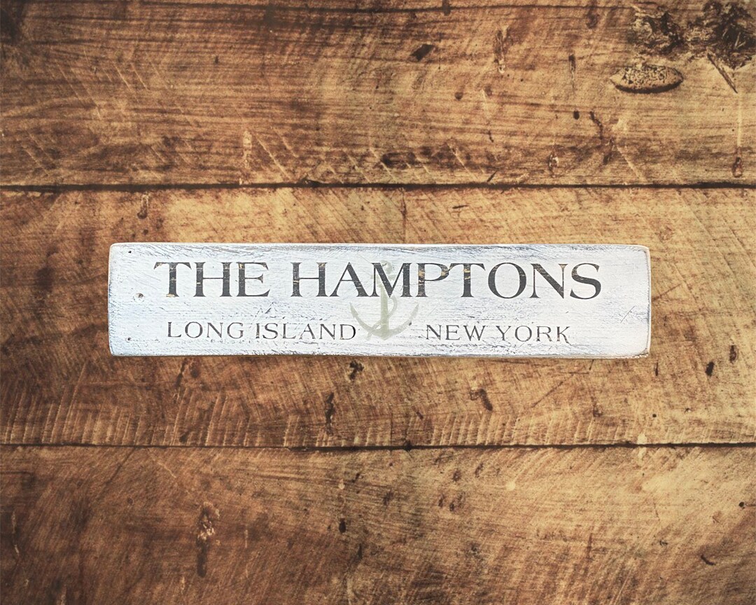 Hamptons Sign Hamptons Location Sign Wood Home Decor Sign Housewarming ...