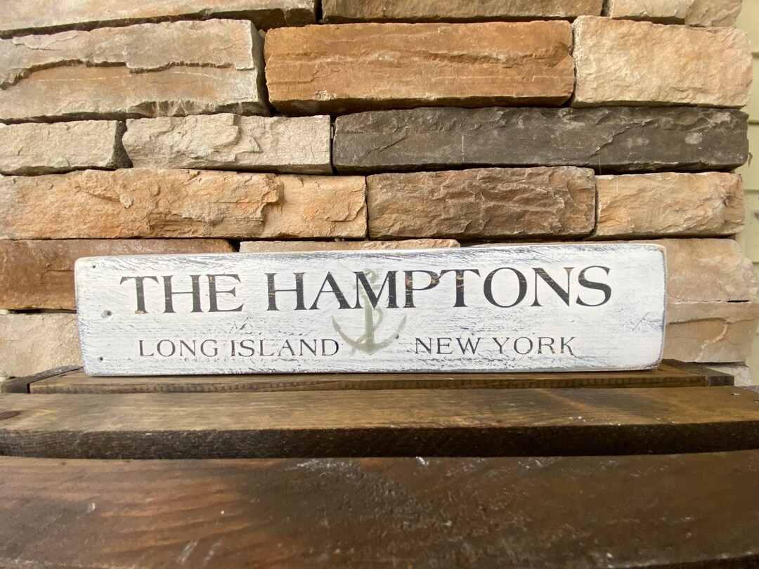 Hamptons Sign Hamptons Location Sign Wood Home Decor Sign - Etsy