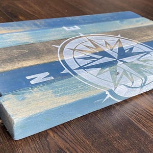 Wooden Compass Painting | Repurposed Wood | Wooden Sign | Compass Rose ...