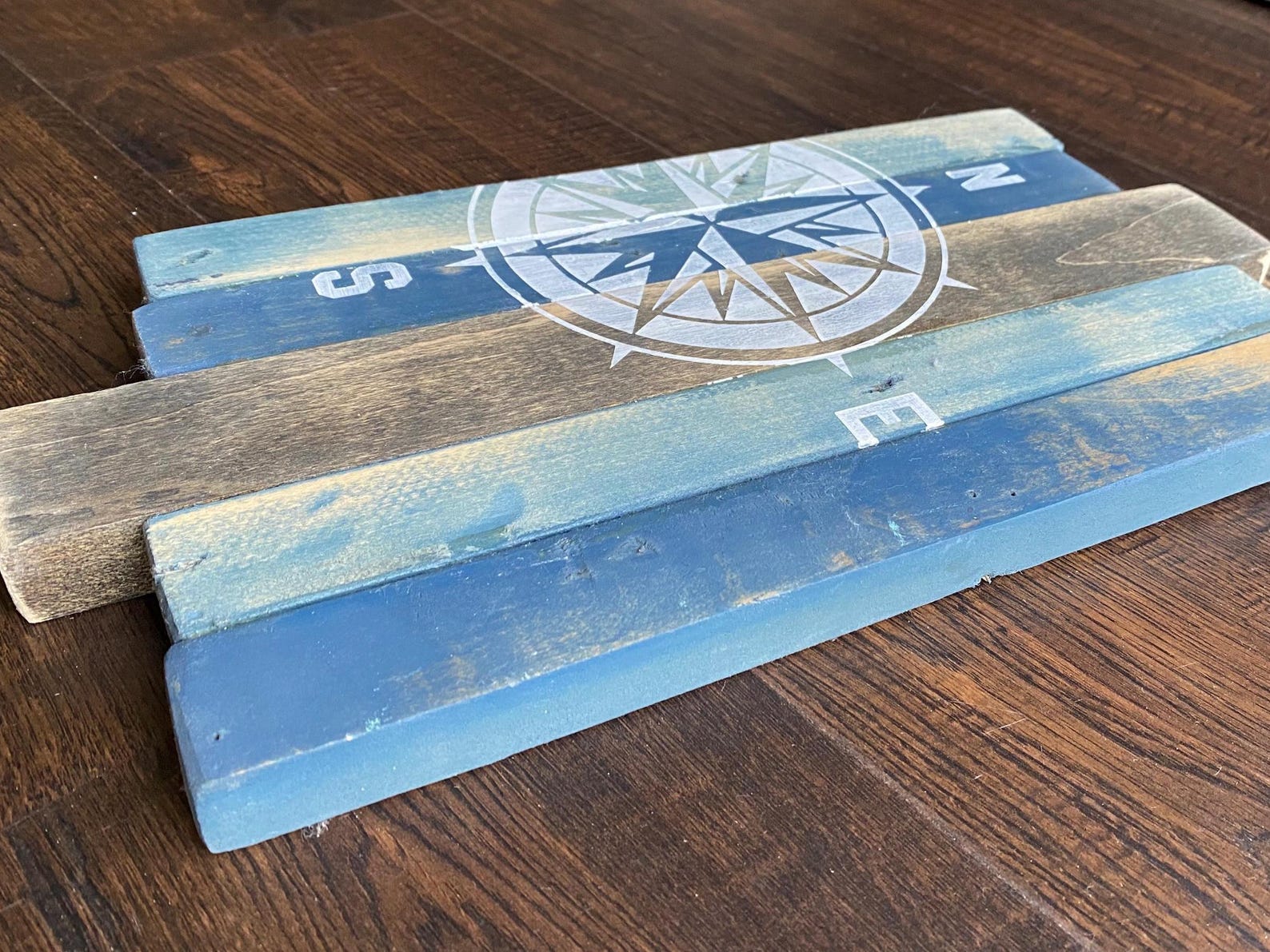 Wooden Compass Painting Repurposed Wood Wooden Sign Compass Rose Decor ...