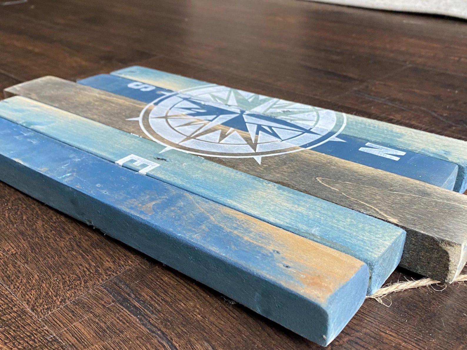 Wooden Compass Painting Repurposed Wood Wooden Sign Compass Rose Decor ...