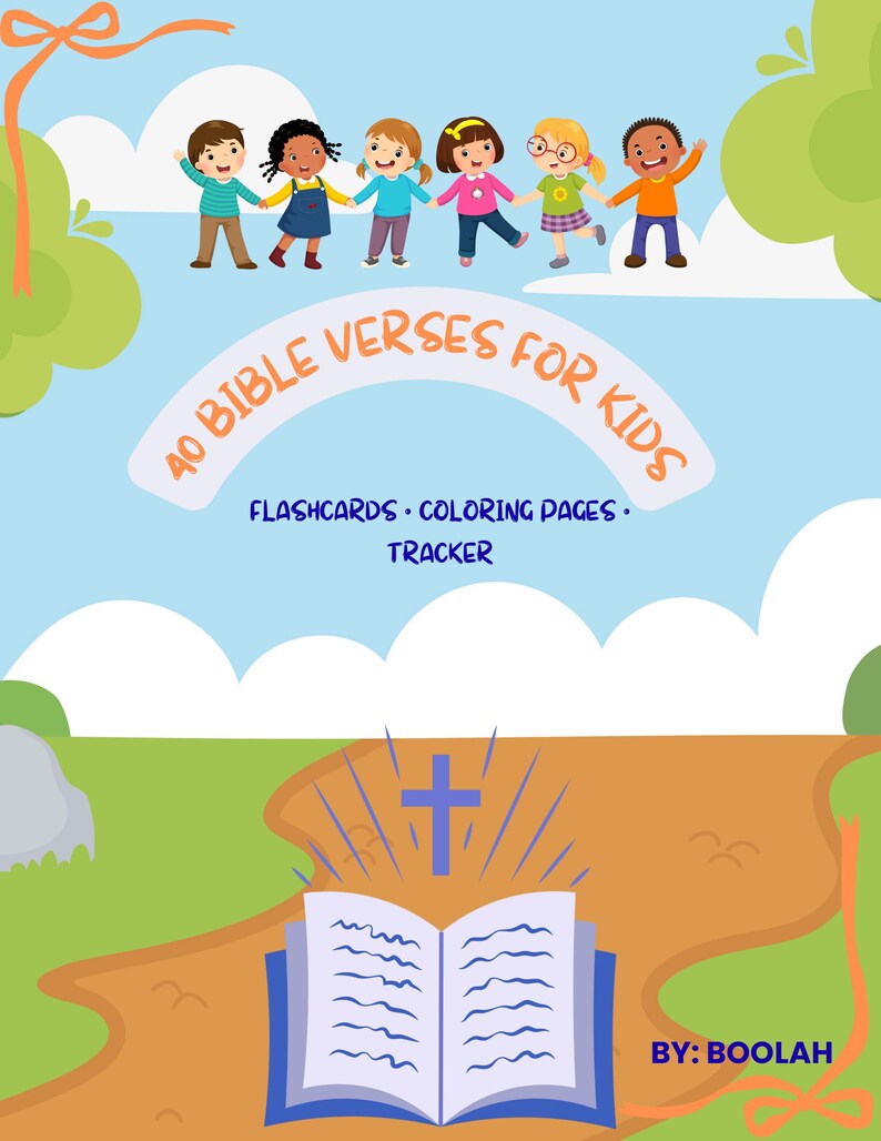 Kids Bible Verse Flashcards: Printable Christian Coloring Pages (PDF ...
