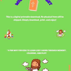 Kids Bible Verse Flashcards: Printable Christian Coloring Pages (PDF ...