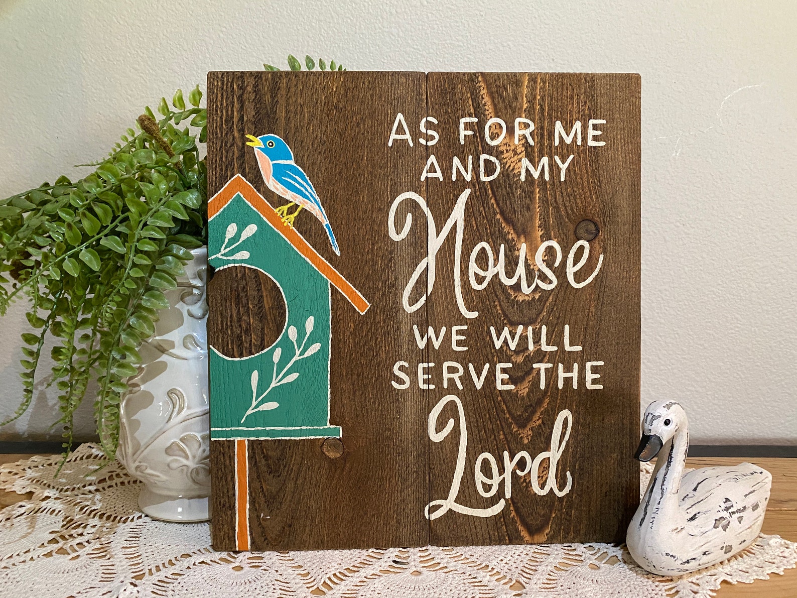 As for Me and My House We Will Serve the Lord Wood Sign Wall Decor Hand ...