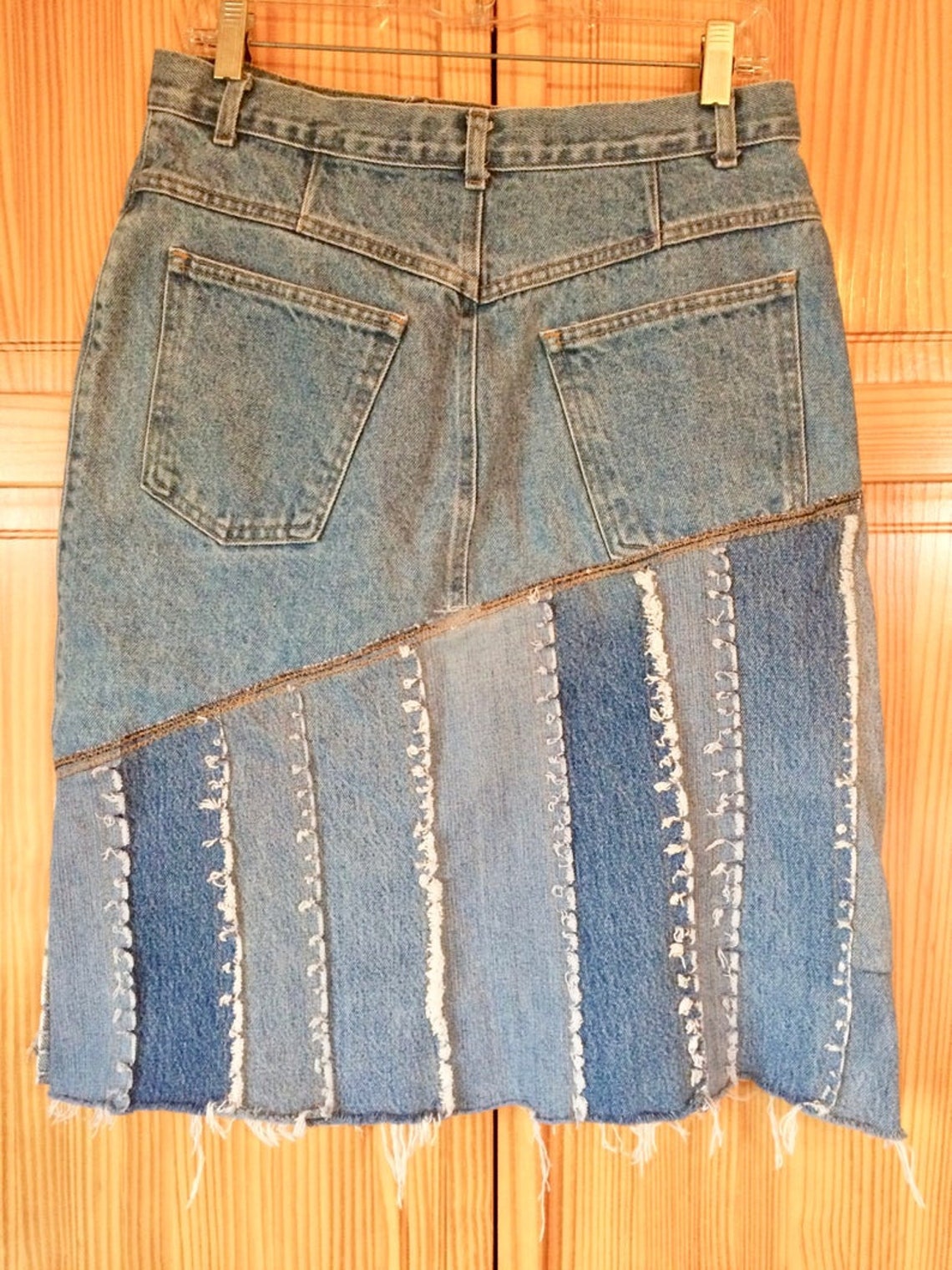 Upcycled Denim Skirt Recycled Jeans Skirt Boho Denim Skirt - Etsy