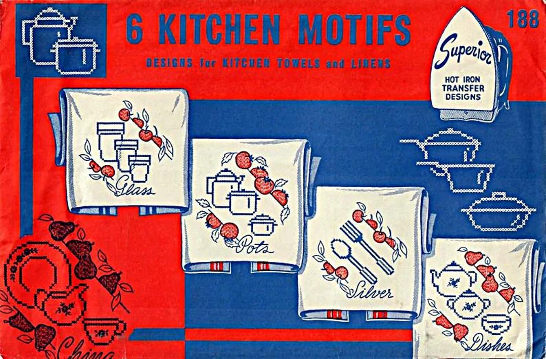 Six Kitchen Motifs Embroidery Designs, Kitchen Embroidery , Kitchen ...