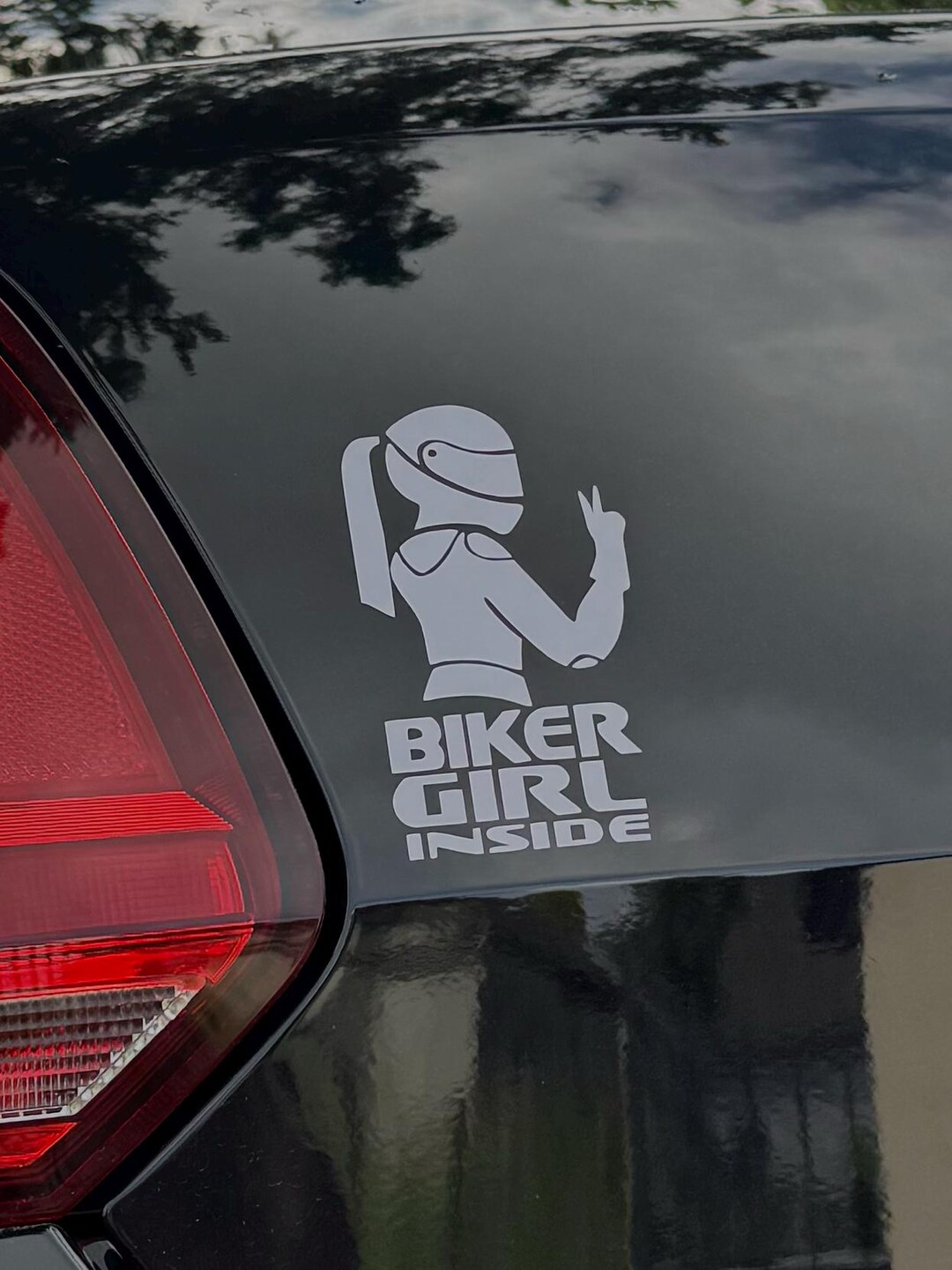 Biker Girl Inside Bumper Sticker - Etsy