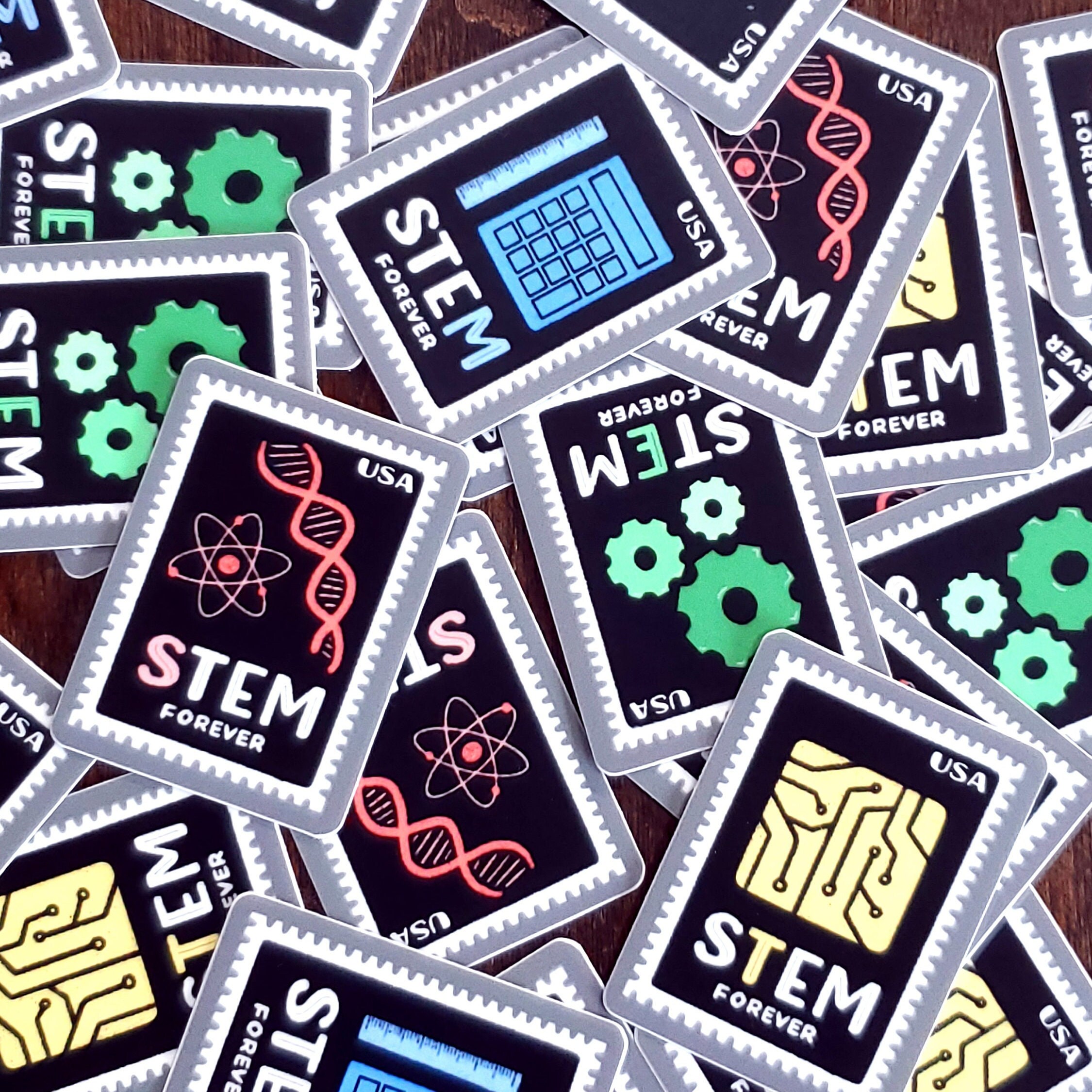 STEM Postage Stamps SET Vinyl Stickers Biology Chemistry - Etsy