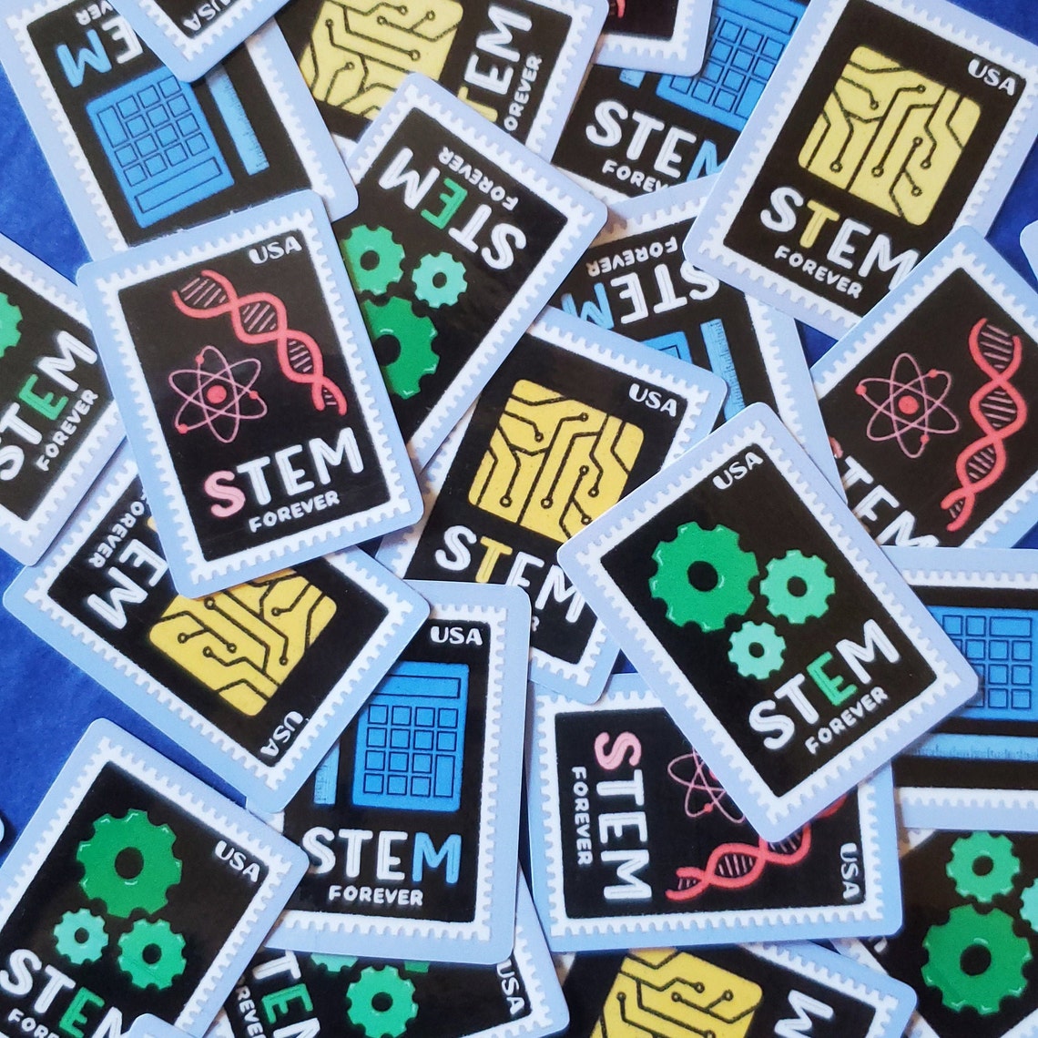 STEM Postage Stamps SET Vinyl Stickers Biology Chemistry | Etsy