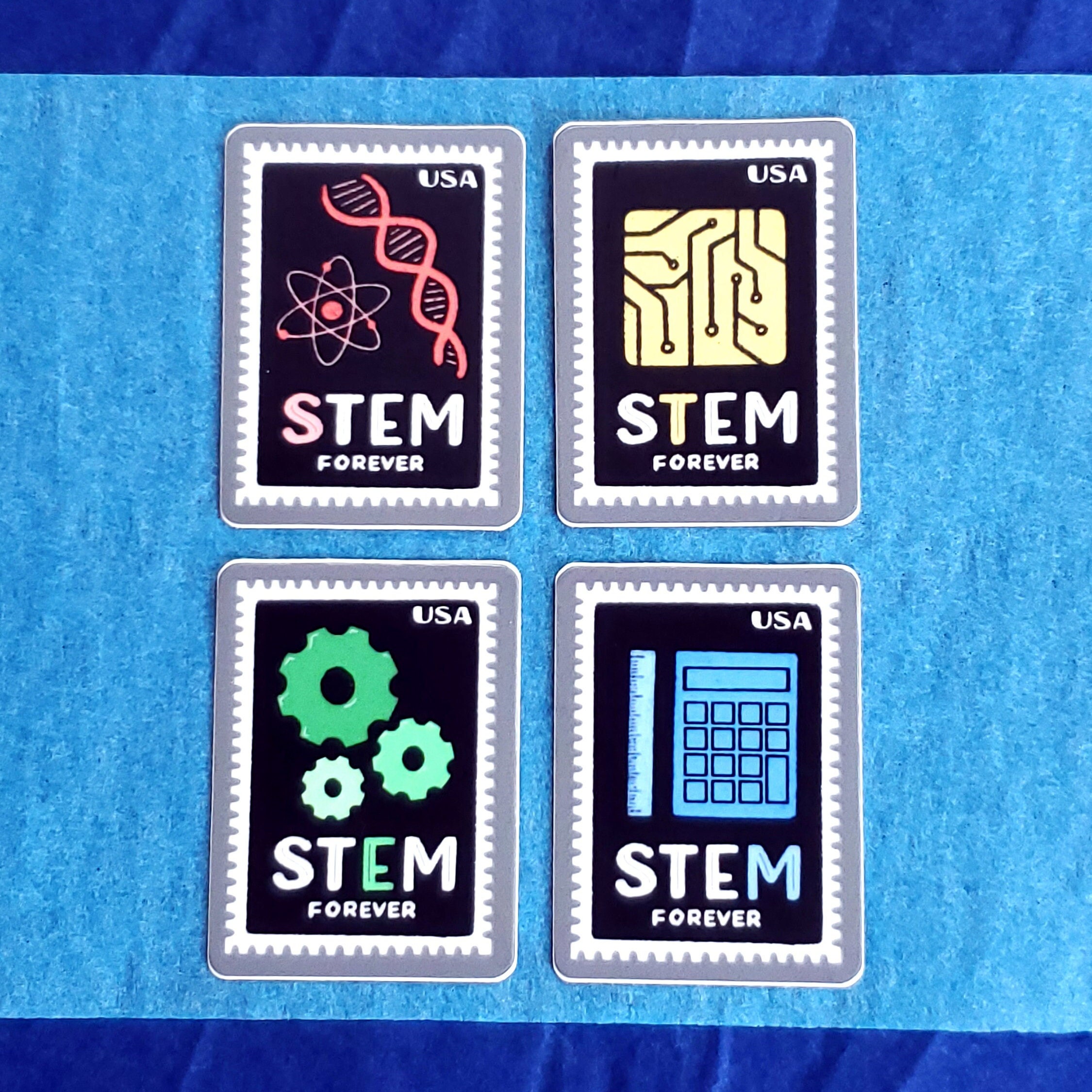 STEM Postage Stamps SET Vinyl Stickers Biology Chemistry - Etsy