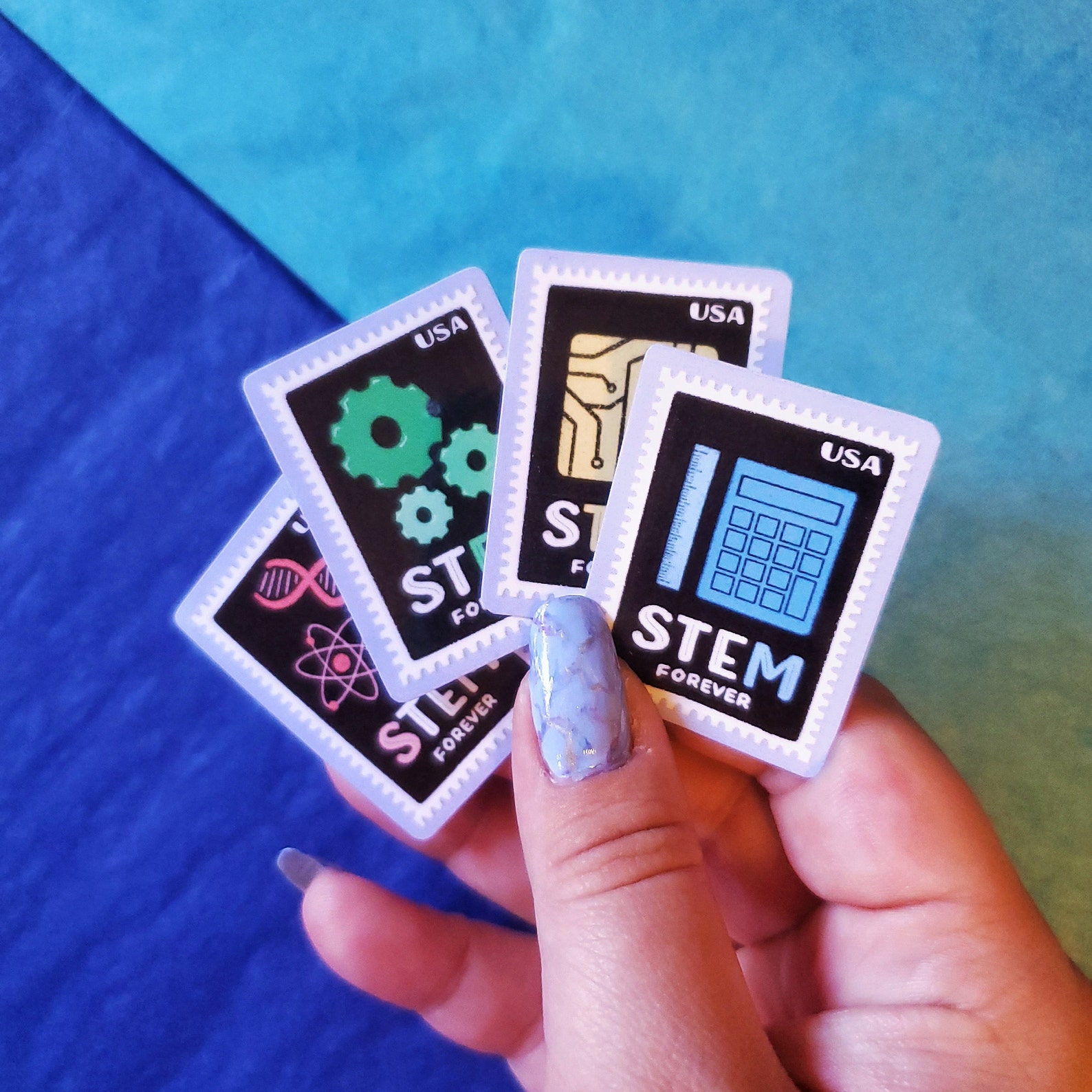STEM Postage Stamps SET Vinyl Stickers Biology Chemistry | Etsy