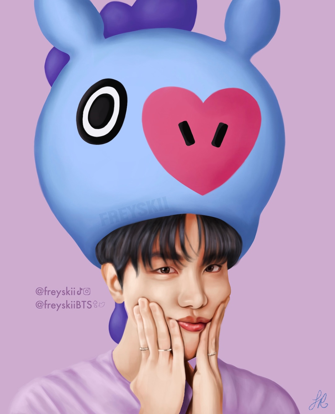 BTS J-hope Hobi as Mang BT21 Digital Poster Print - Etsy