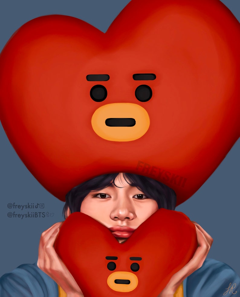 BTS V Taehyung as Tata BT21 Digital Poster Print - Etsy Ireland