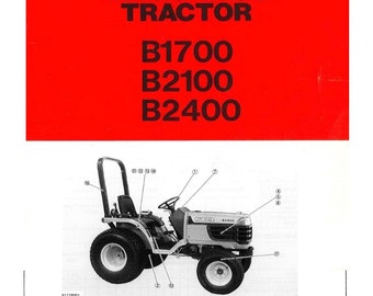 Kubota B1700 B2100 B2400 Service Workshop Manual Tractor 1995 - Etsy