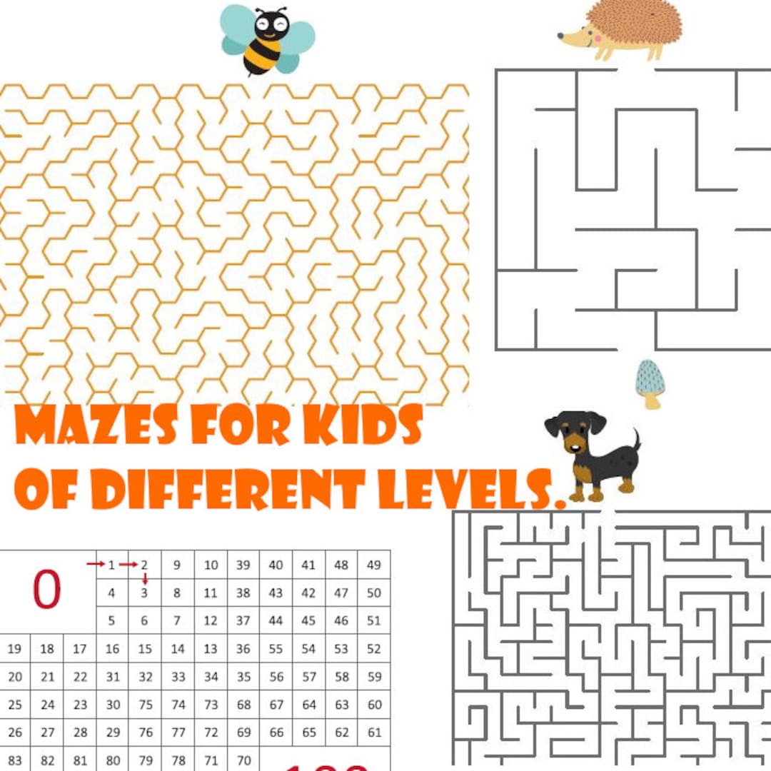 Mazes for Kids of Different Levels. Simple Mazes for Children, Mazes ...