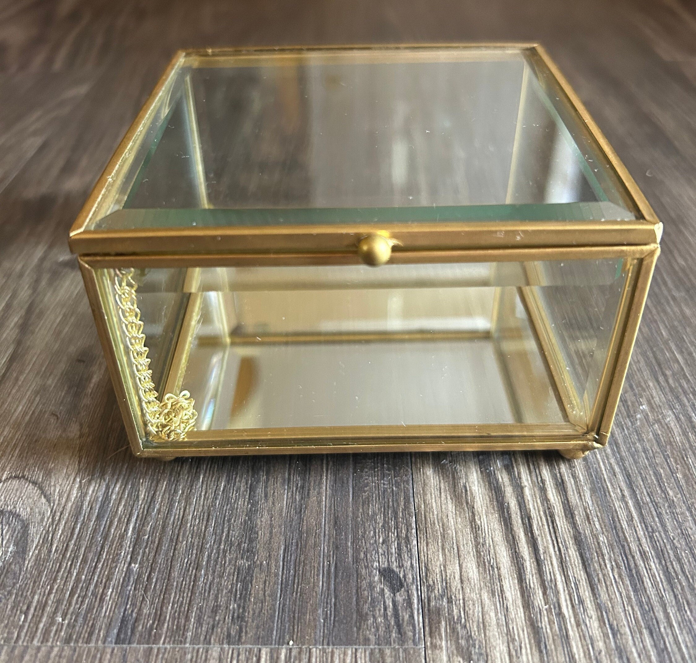 Vintage Brass and Glass Display Case Miniature Curio Box - Etsy