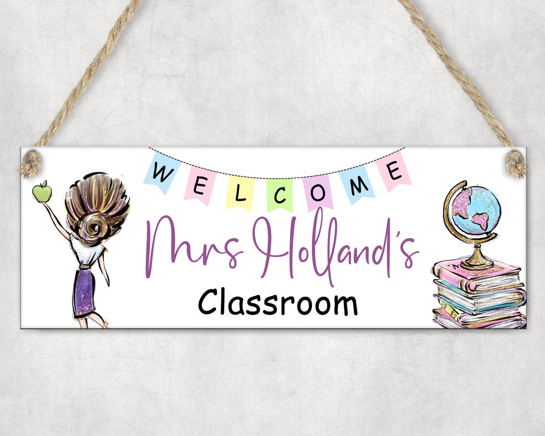 Personalised Teacher Classroom Sign, Teacher Gift, Teacher Door Sign ...