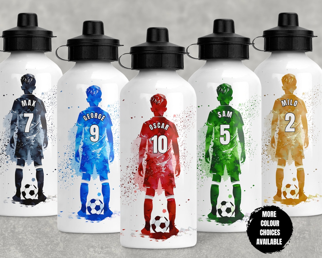 Personalised Football Water Bottle | Children's Custom Sports Drinks ...