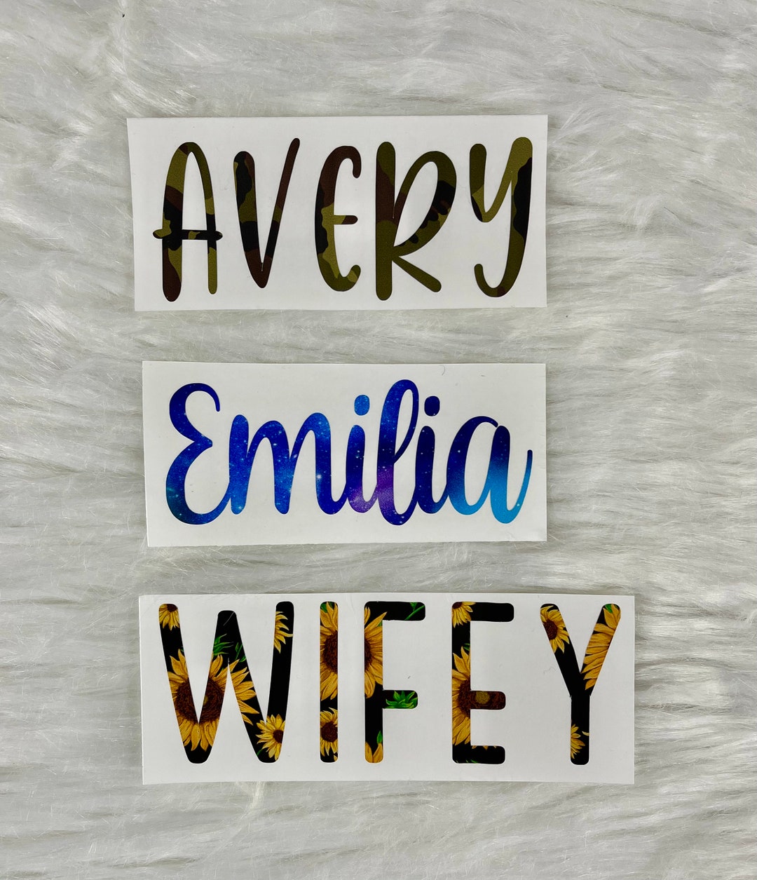 Vinyl Name Decal, Vinyl Letter Decal, Custom Vinyl Sticker, Patterned ...