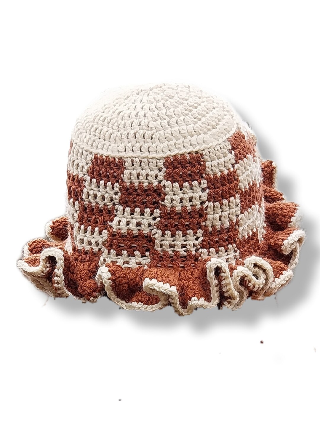 Chess Not Checkers Crochet Ruffle Bucket Hat Checkered - Etsy