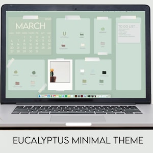 Eucalyptus Desktop Wallpaper Organizer: 2025-2026 Calendar, Folder ...