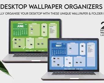 Desktop Organizer Wallpaper Calendar 2022 Colourful Minimal | Etsy