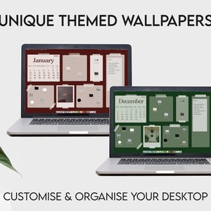 Desktop Organizer Wallpaper Calendar 2023 Colourful Minimal - Etsy