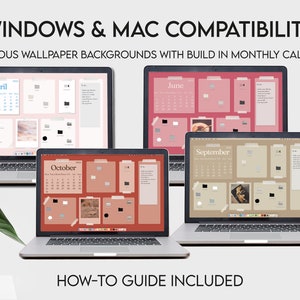 Desktop Organizer Wallpaper Calendar 2023 Colourful Minimal - Etsy