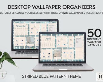 Desktop Organizer Wallpaper Calendar 2023 Colourful Minimal - Etsy