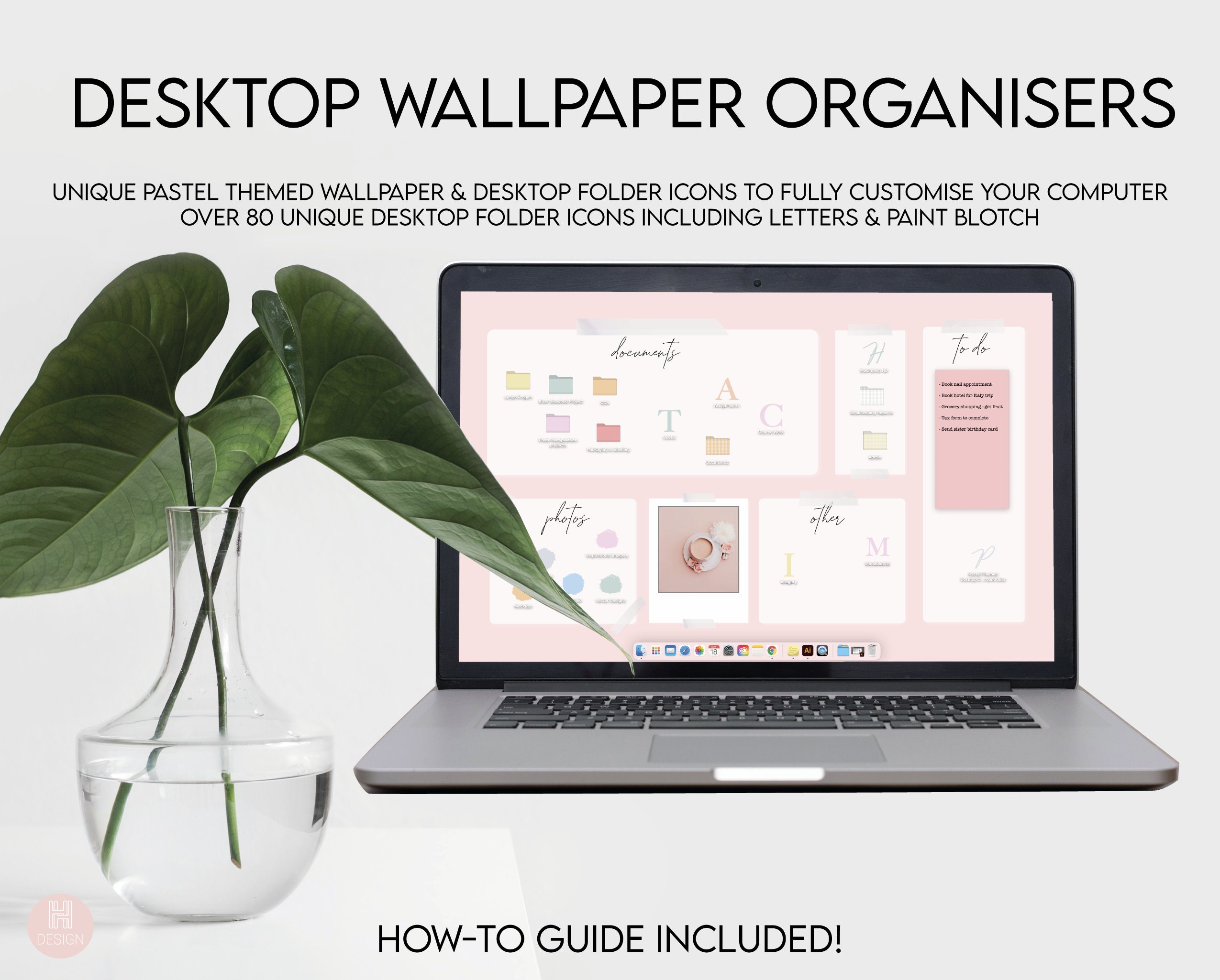 Pastel Pink Aesthetic Desktop Organizer Wallpaper Calendar - Etsy UK