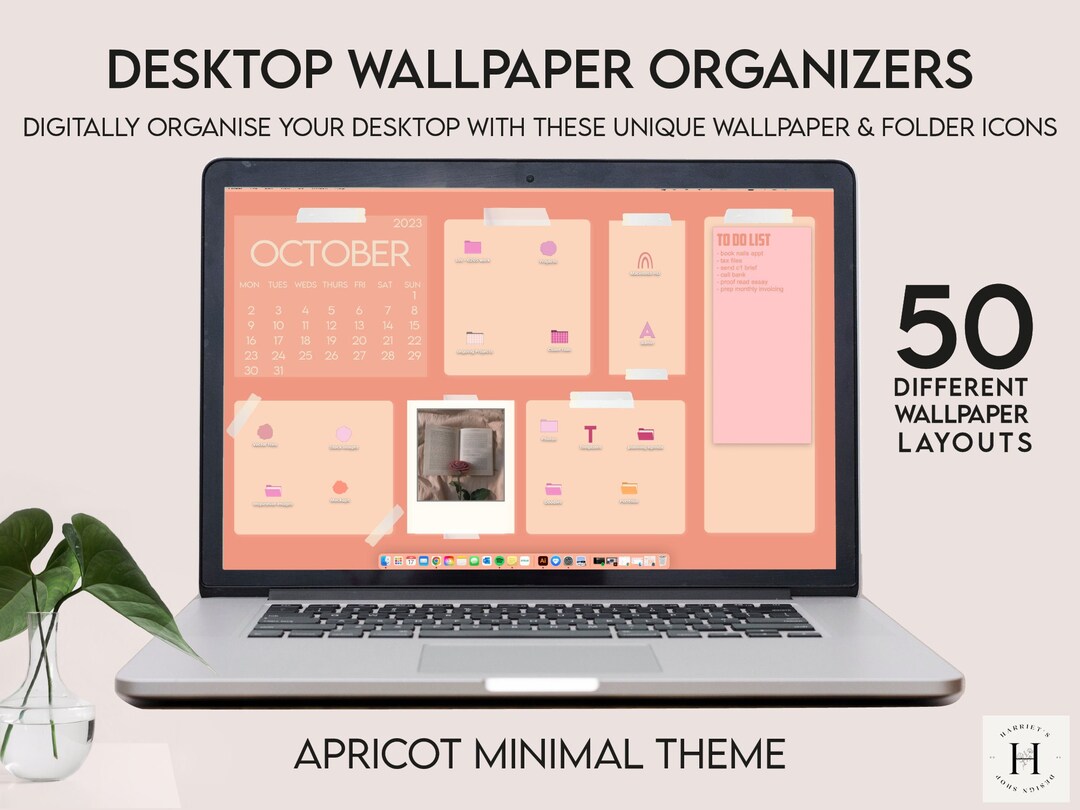 Apricot Desktop Organizer Wallpaper Calendar 2023 Computer - Etsy