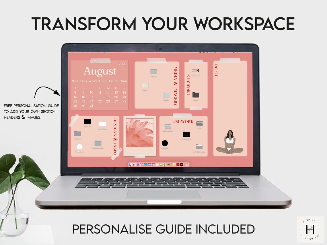 Desktop Organizer Wallpaper Calendar 2023 Colourful Minimal - Etsy