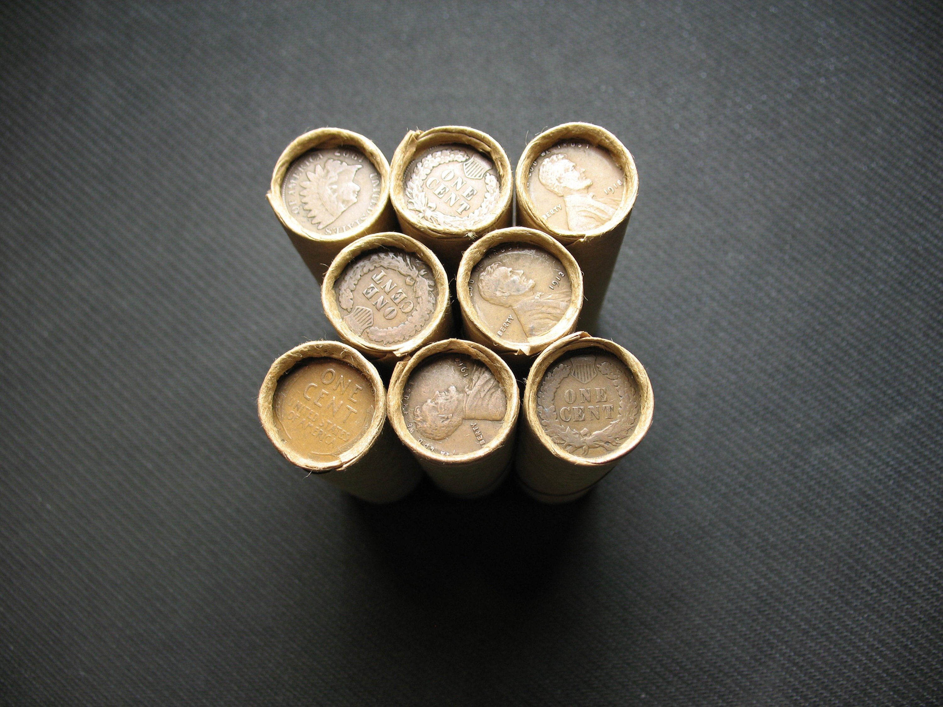 Shotgun Penny Roll(1) Full of Indian Head Cent & Teen Lincoln Wheat ...