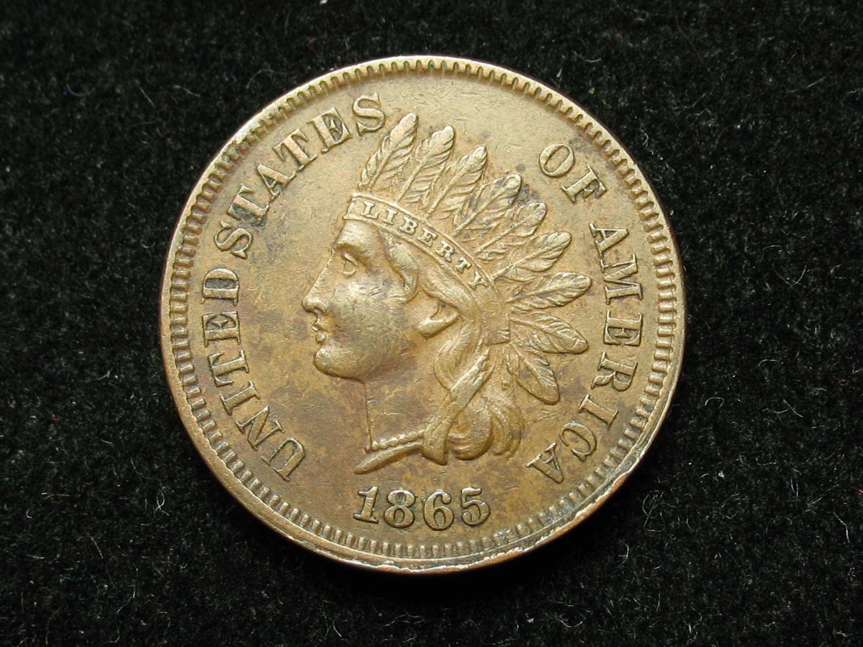 New Inventory Sale AU 1865 Indian Head Cent Penny W/ Full Liberty ...