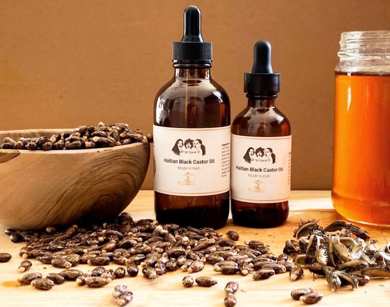 4oz Haitian Black Castor Oil/Lwil Maskriti | Etsy