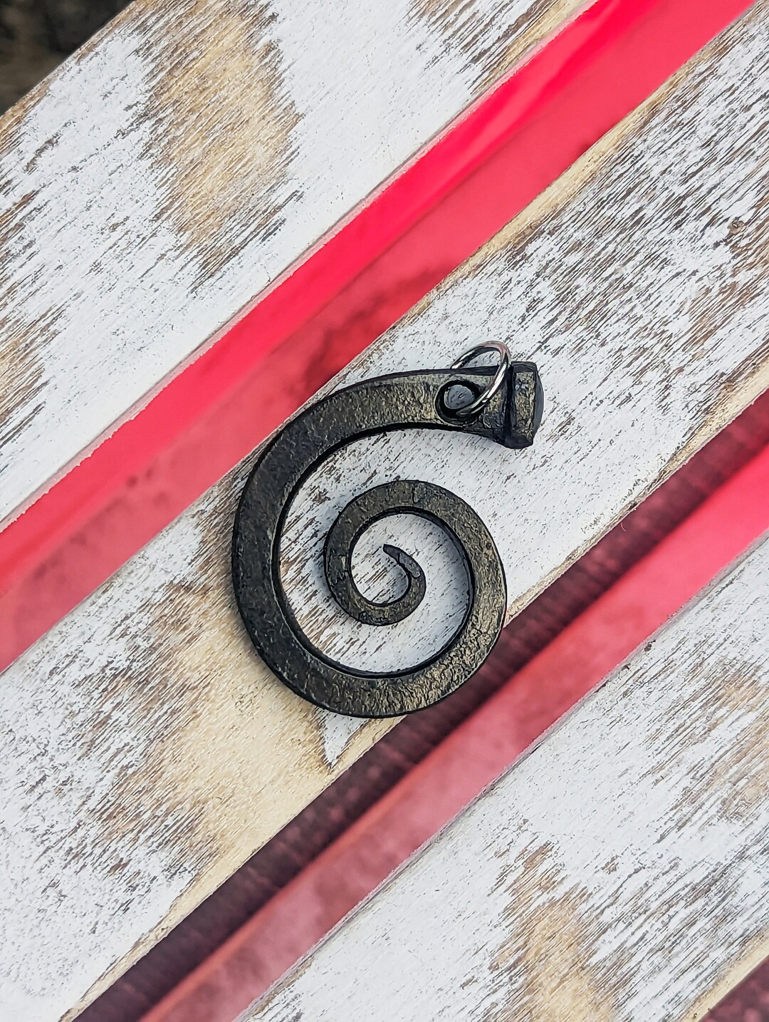 Scrolled Spiral Pendant - Hand Forged - Etsy