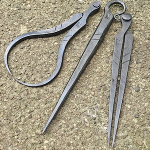 Forged Measuring Tool Set: Scribe, Dividers, Calipers - Etsy