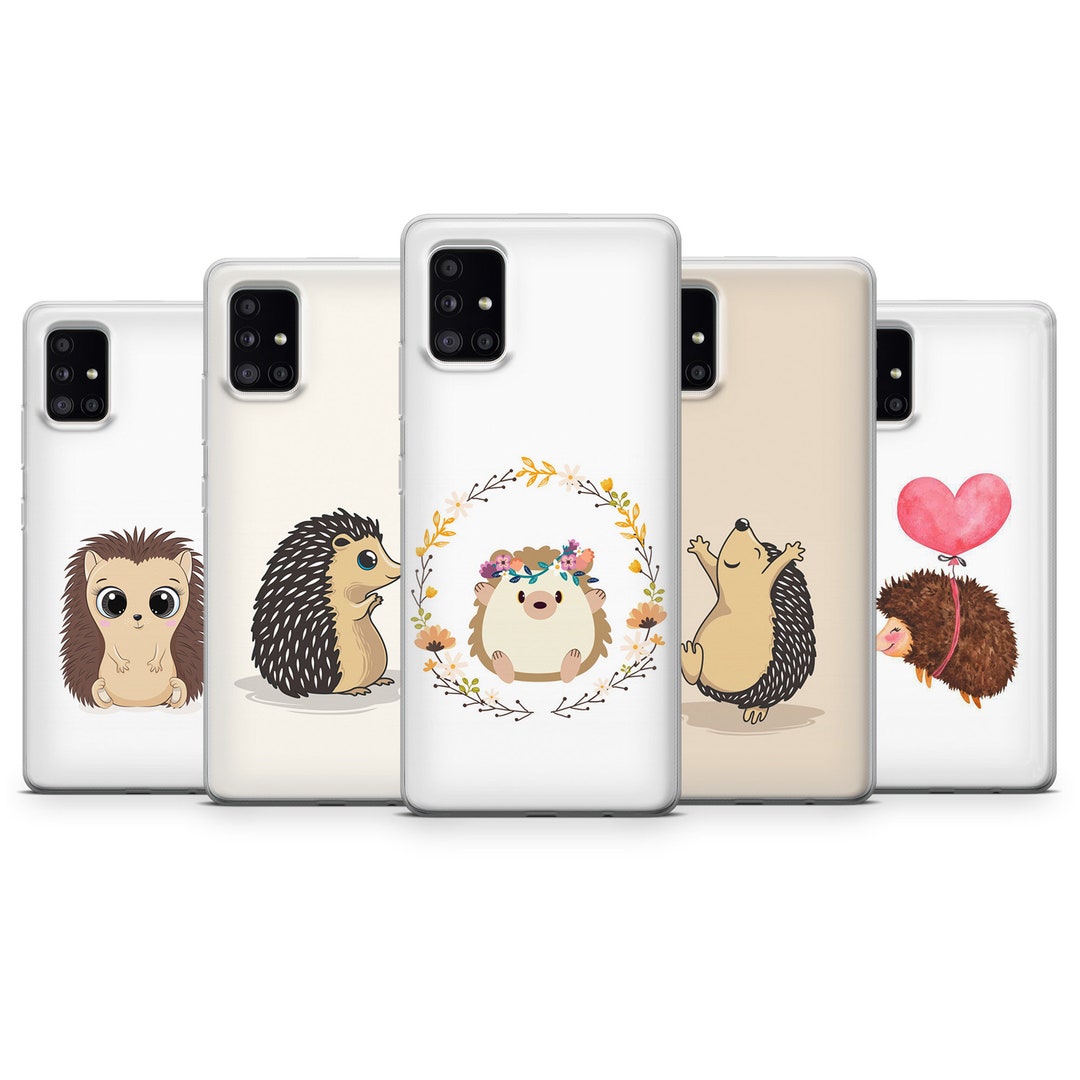 Cute Hedgehog Phone Case, Animal Art Gel Cover for S24, S24, S24 Ultra ...