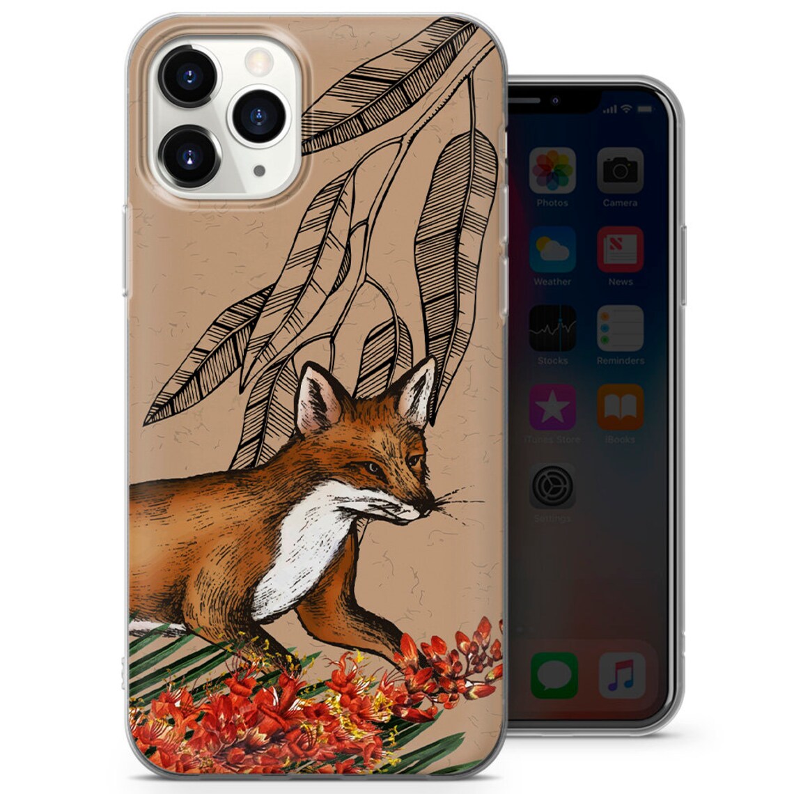 Fox Phone Case Animal Art Gel Cover for 15 15 Pro 15 Plus - Etsy